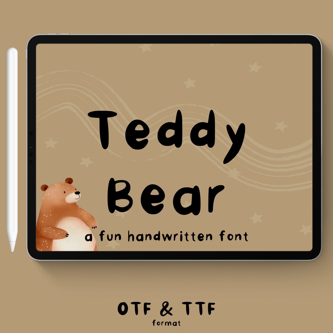 Handwritten Font, Teddy Bear Handwritten Font, Hand Lettered ...
