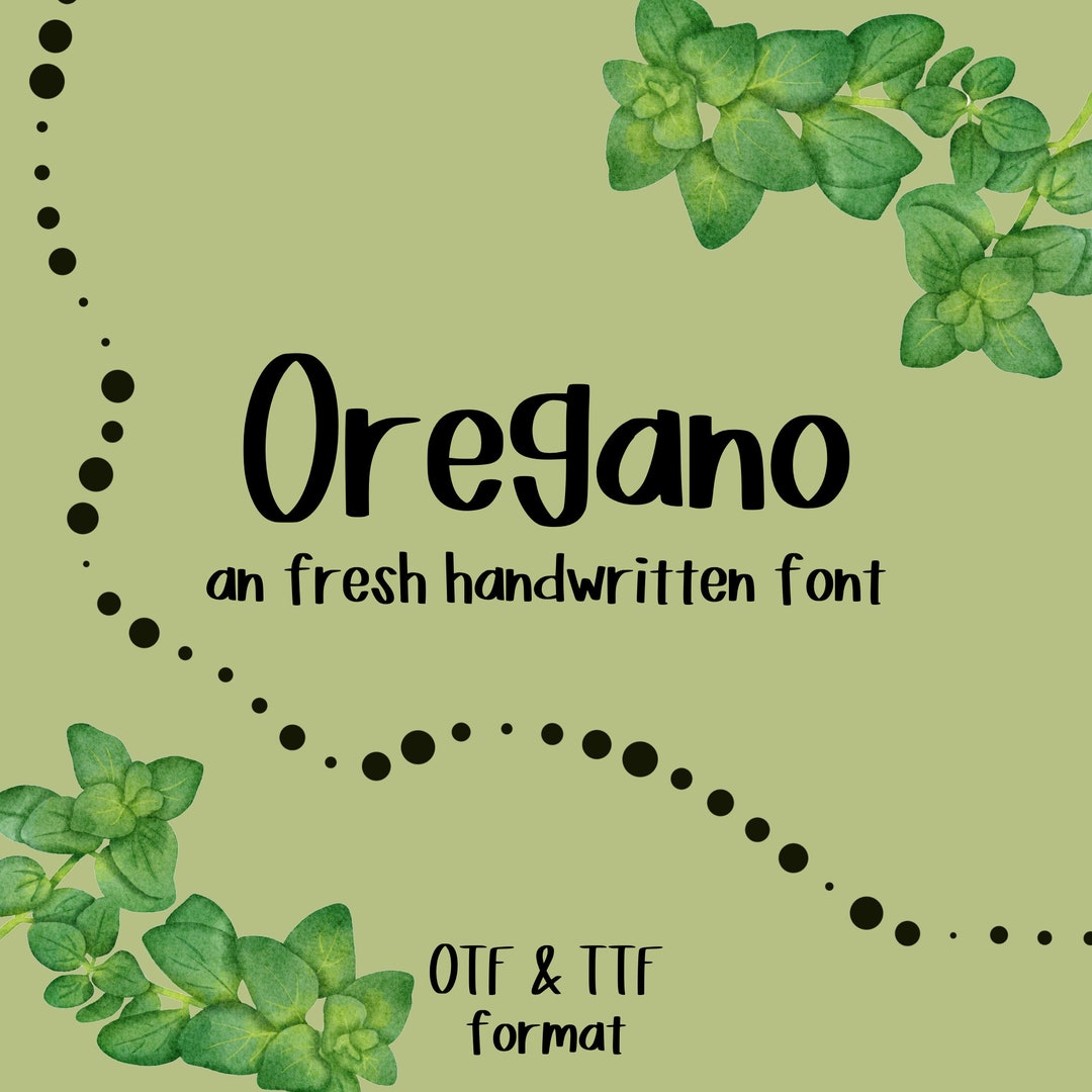 Handwritten Font Oregano Handwritten Font Hand Lettered - Etsy
