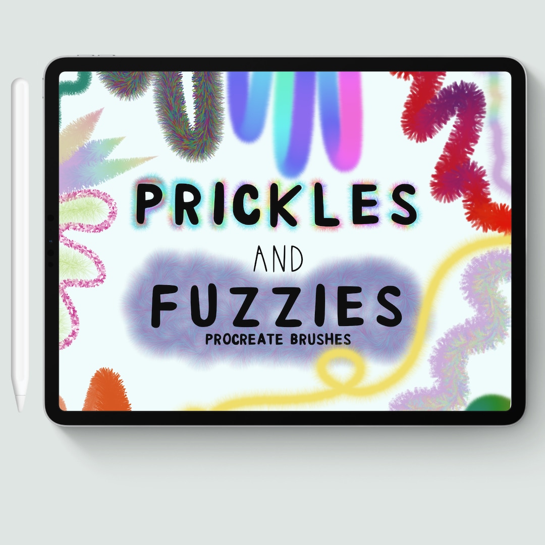 Fuzzy and Prickly Brush Set, Dashed Brushes, Line Brush, Digital Paint ...