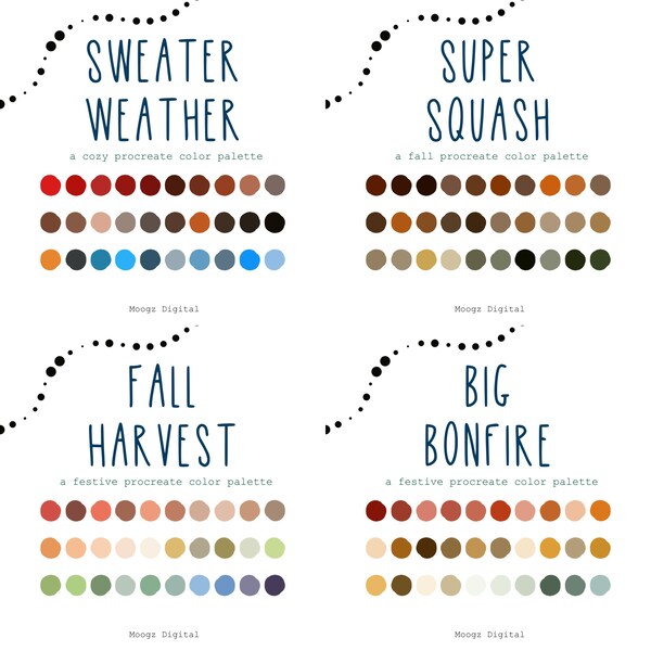 Procreate Color Palette, Fall Color Palette, Procreate, Digital Art ...