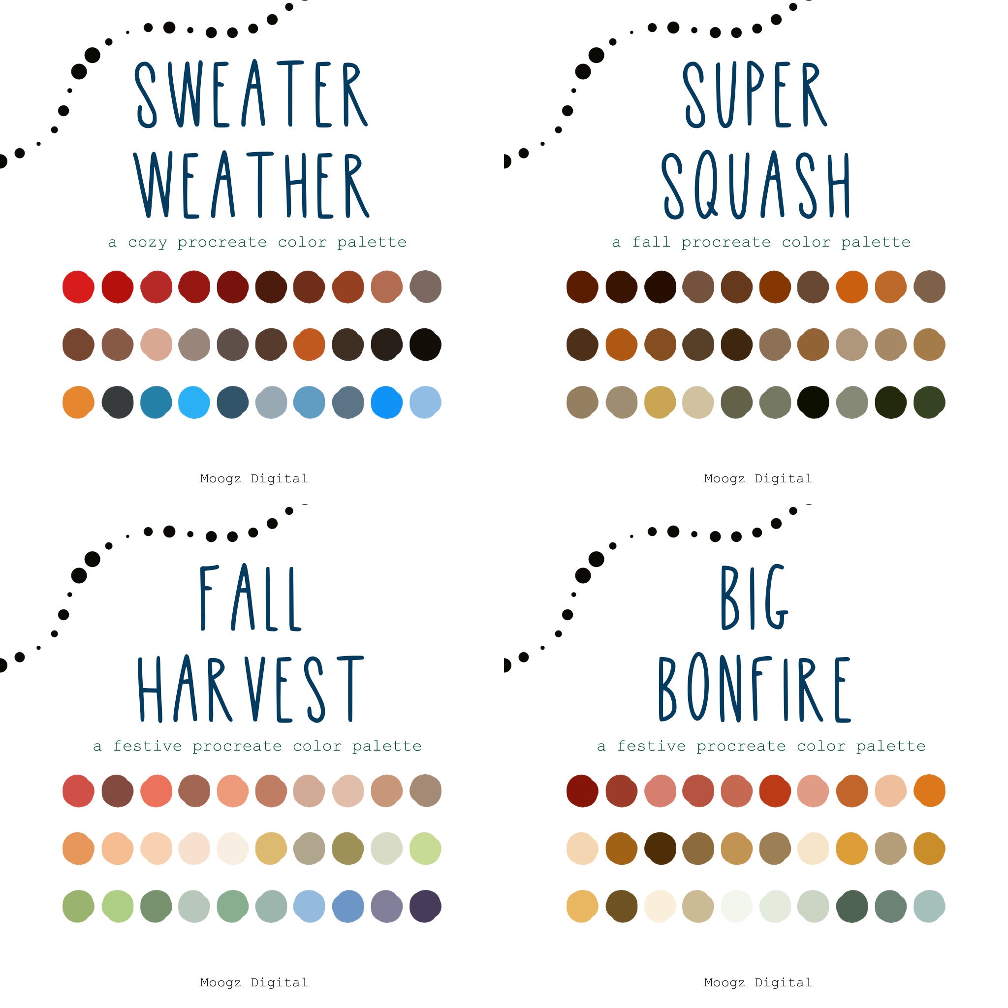 Procreate Color Palette, Fall Color Palette, Procreate, Digital Art ...