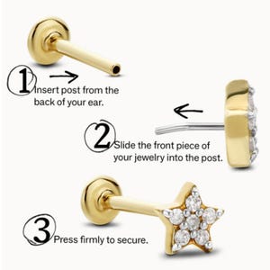 20G/18G/16G Trinity Bead Push Pin Labret • G23 Titanium Threadless Flat ...