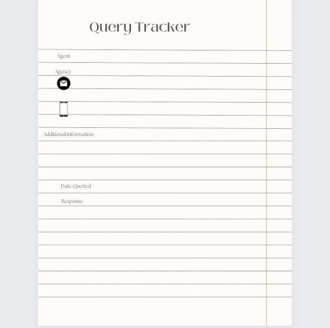 Printable Query Tracker for Writers - Etsy