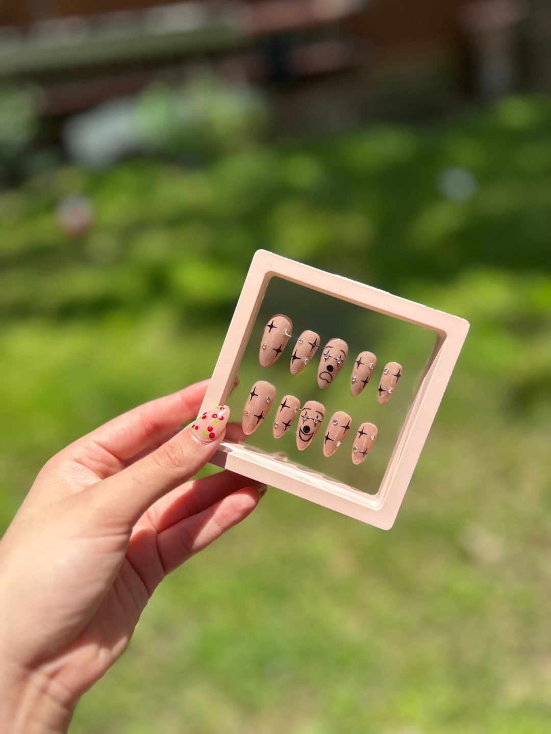 Funny Clown Nails With Rhinestones - Etsy