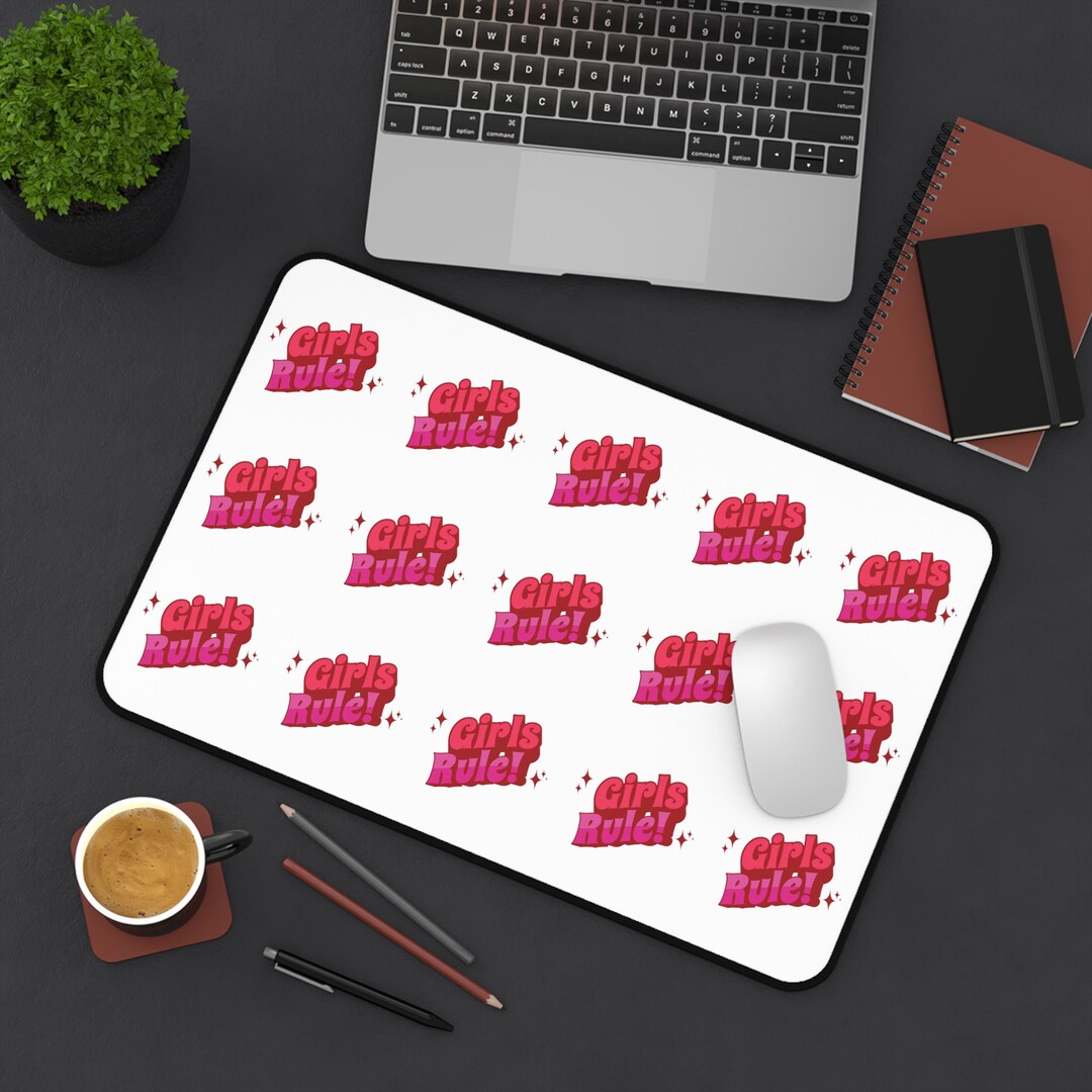 Girls Rule Desk Mat, Cute Girls Desk Mat, XL Mousepad, Aesthetic Desk ...