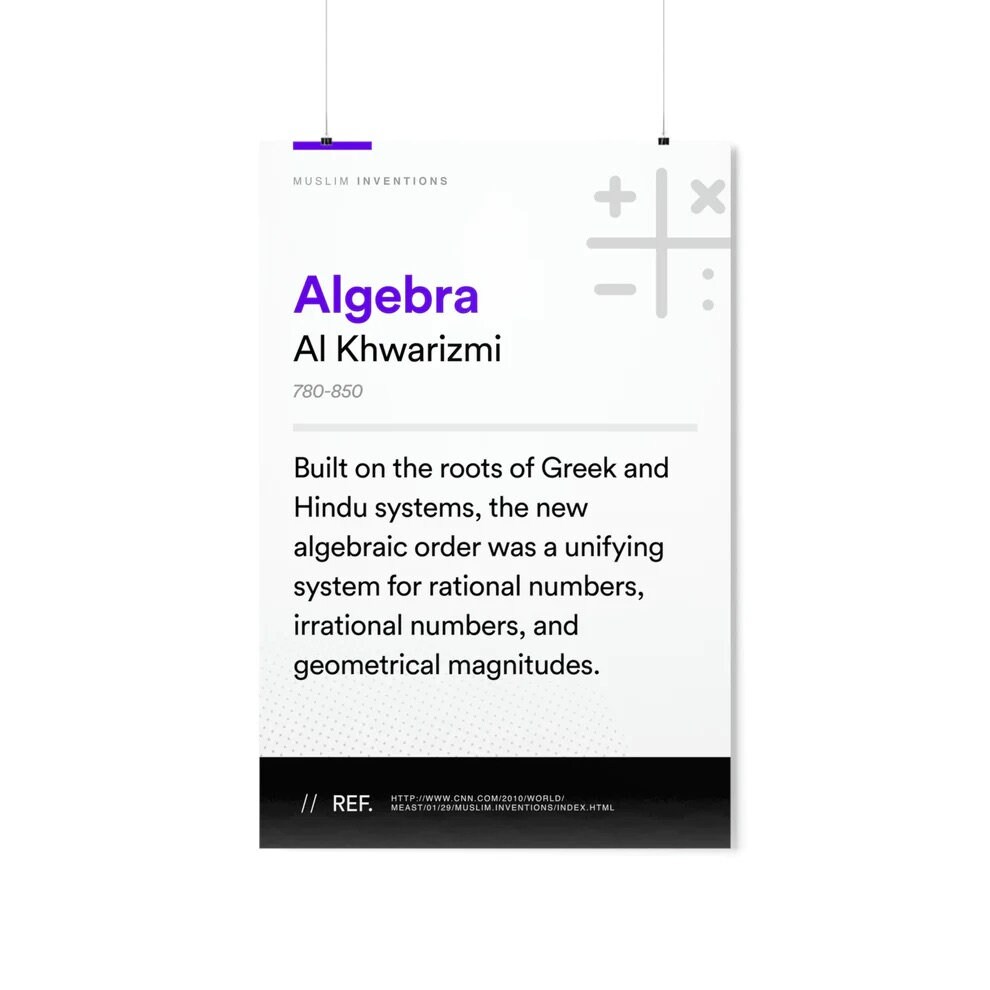 Inventions Algebra Inspiring Islamic Art Poster 24x36 Muslim Values ...