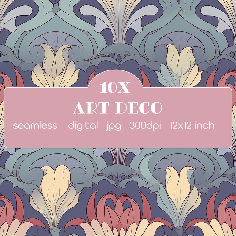 Art Deco Digital Paper - SEAMLESS - Art Deco Pattern - 10 Designs ...