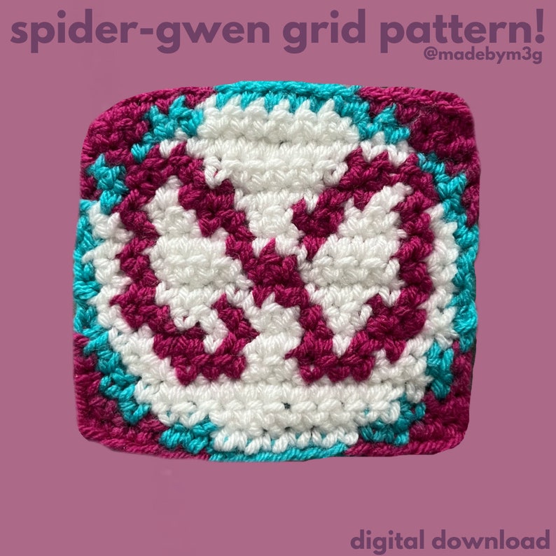 Spider-gwen, Spiderman: Across the Spider-verse Crochet Tapestry Design ...