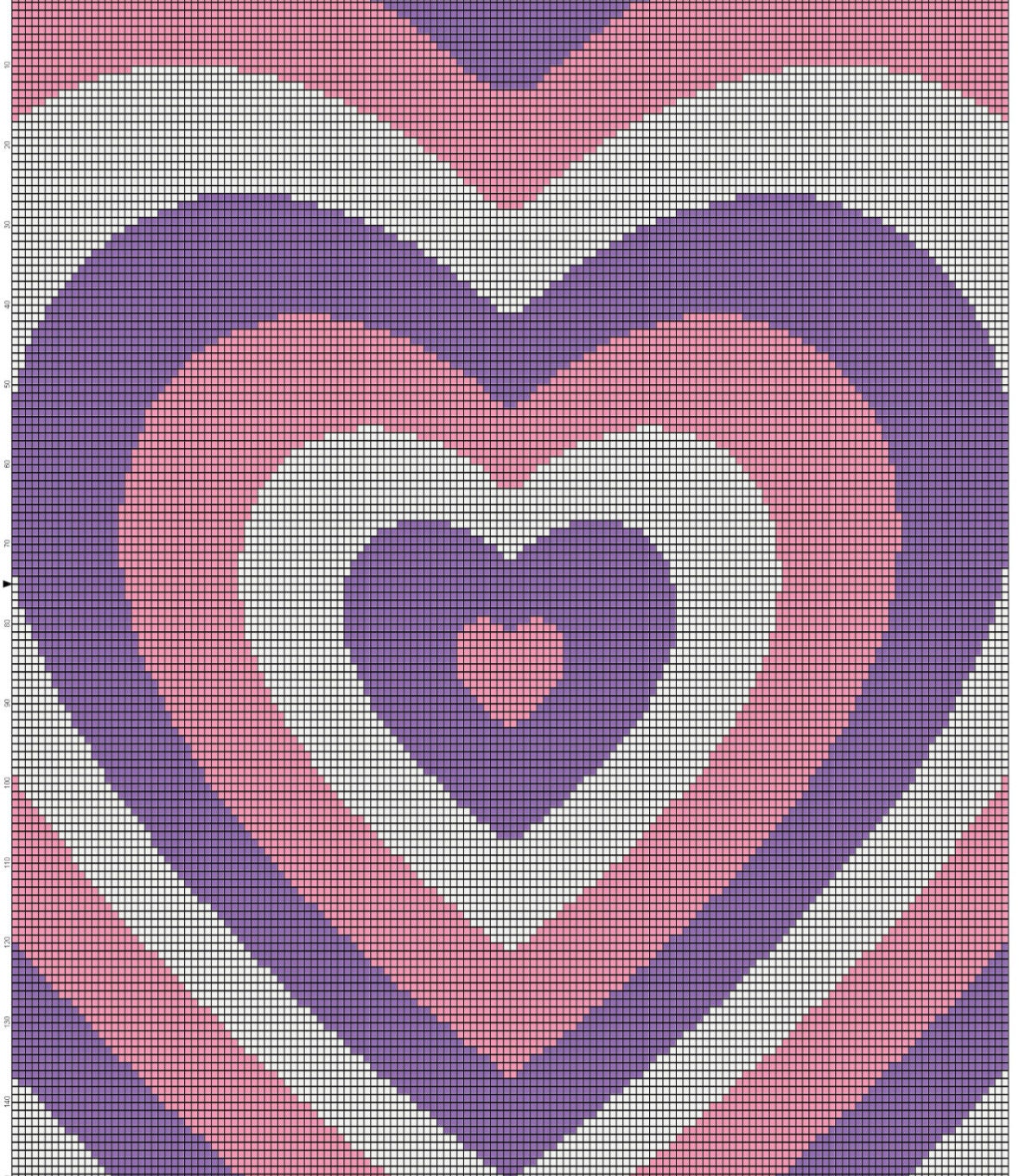 Heart Graph Crochet Pattern|row by Row Butterfly Afghan|graph for Baby ...
