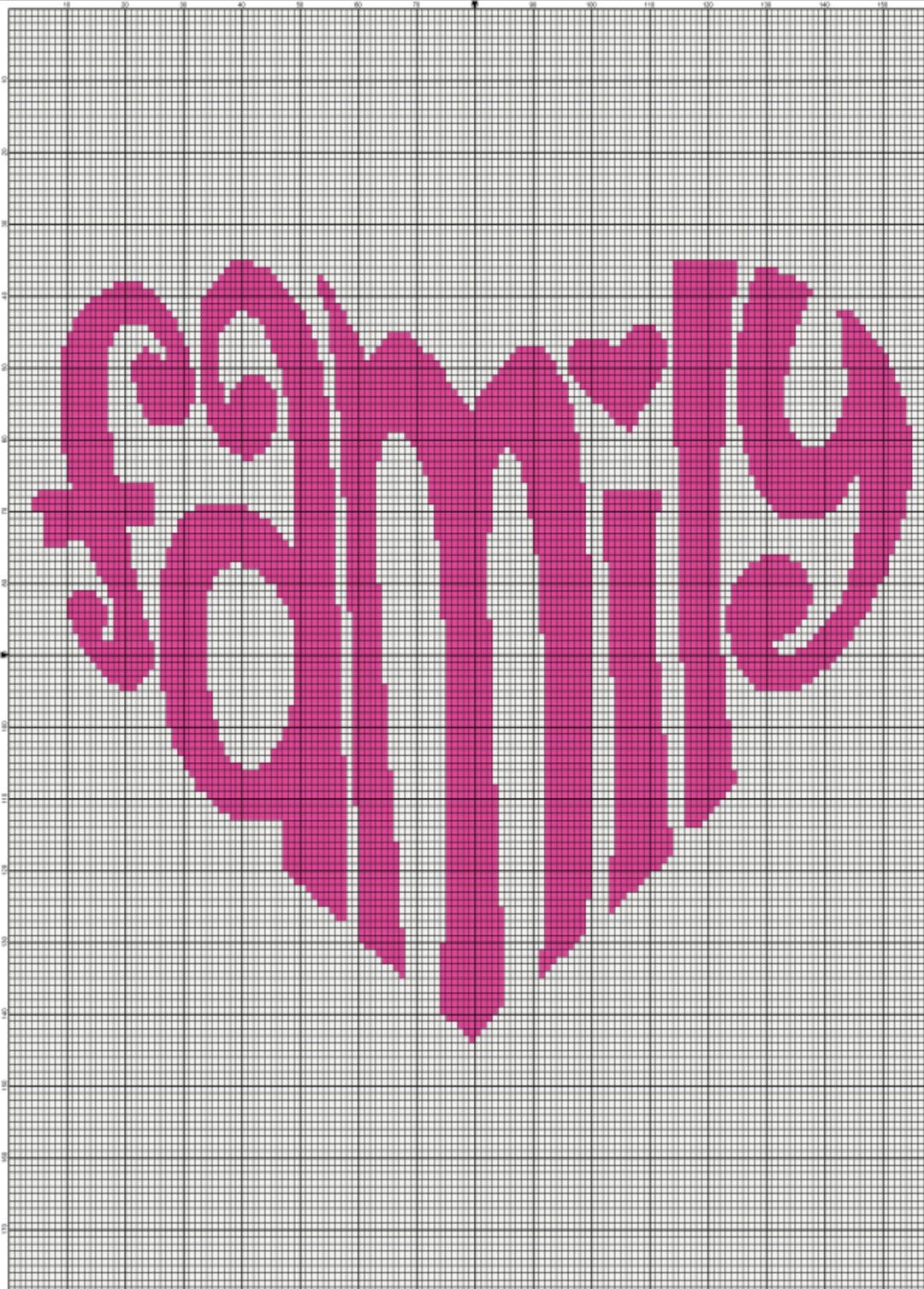 Family Heart Afghan Crochet Pattern C2C Graph Knitting Project Graph ...