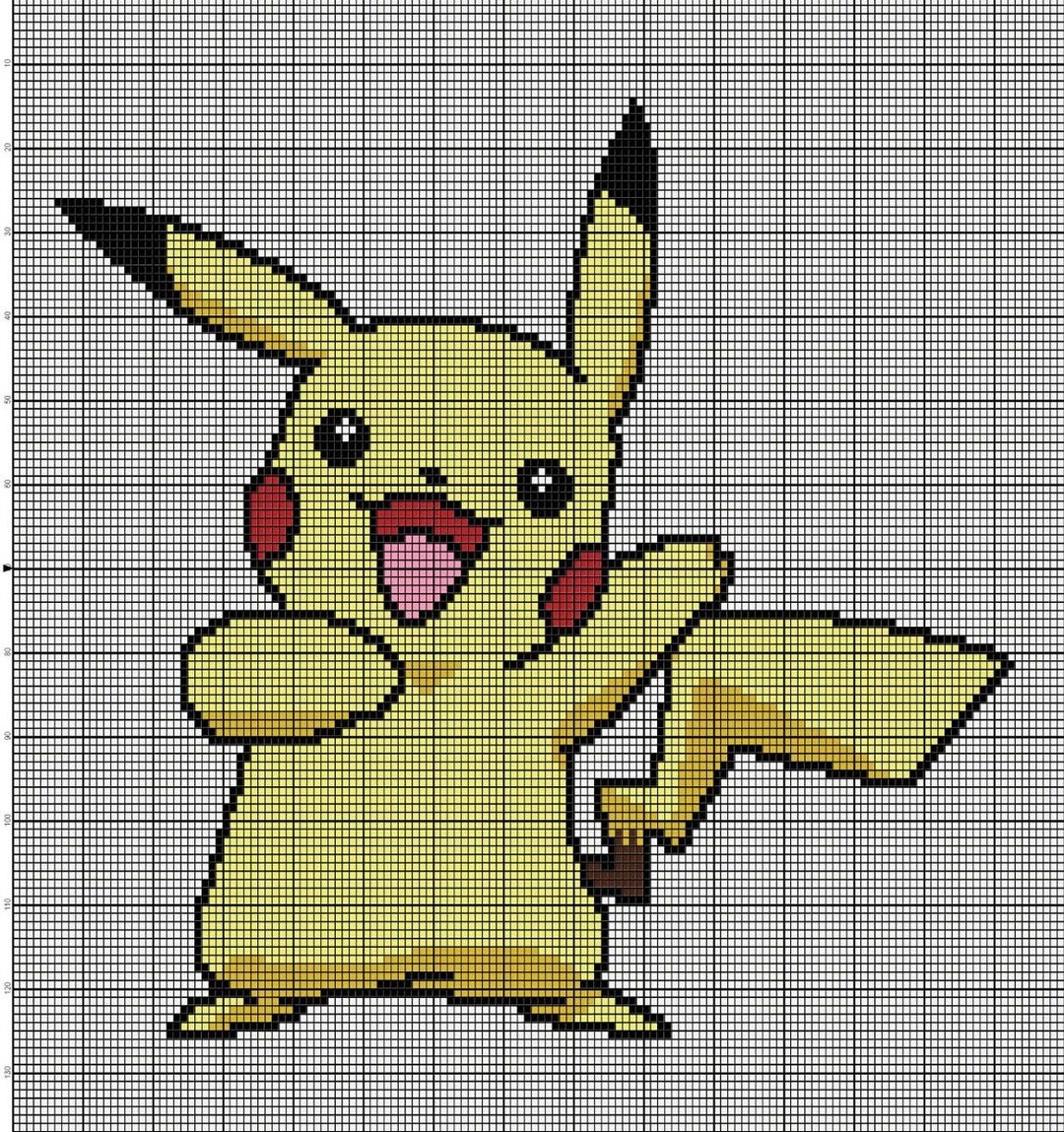 Pikachu Crochet Graph, Pokémon Crochet Pattern, Graphgan Blanket ...