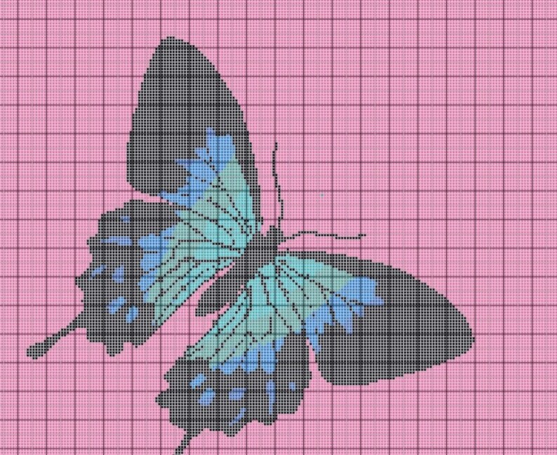 Flying Butterfly Crochet Graph Pattern Instant Digital Download Blanket ...