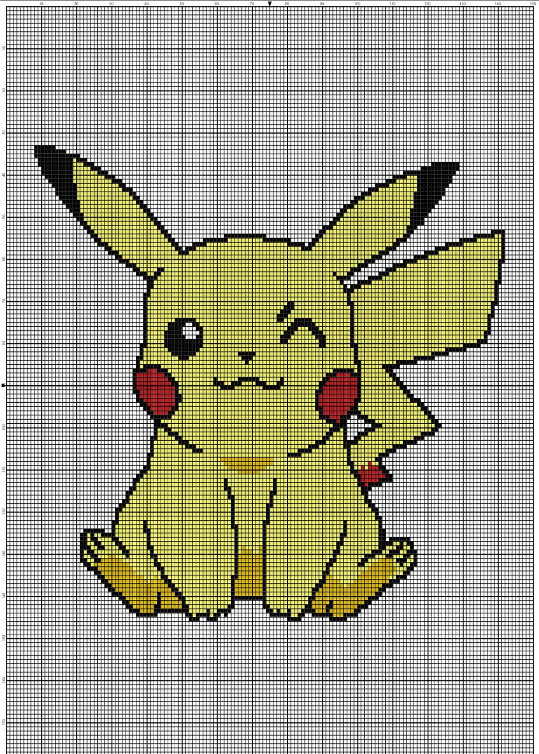 Pikachu Crochet Graph Pokémon SC Pattern for Graphgan Blanket Download ...
