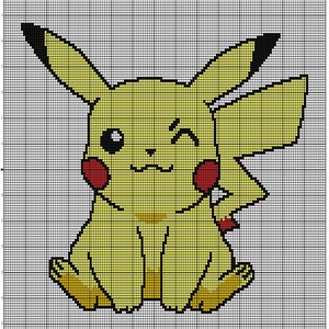 Pikachu Crochet Graph Pokémon SC Pattern for Graphgan Blanket Download ...