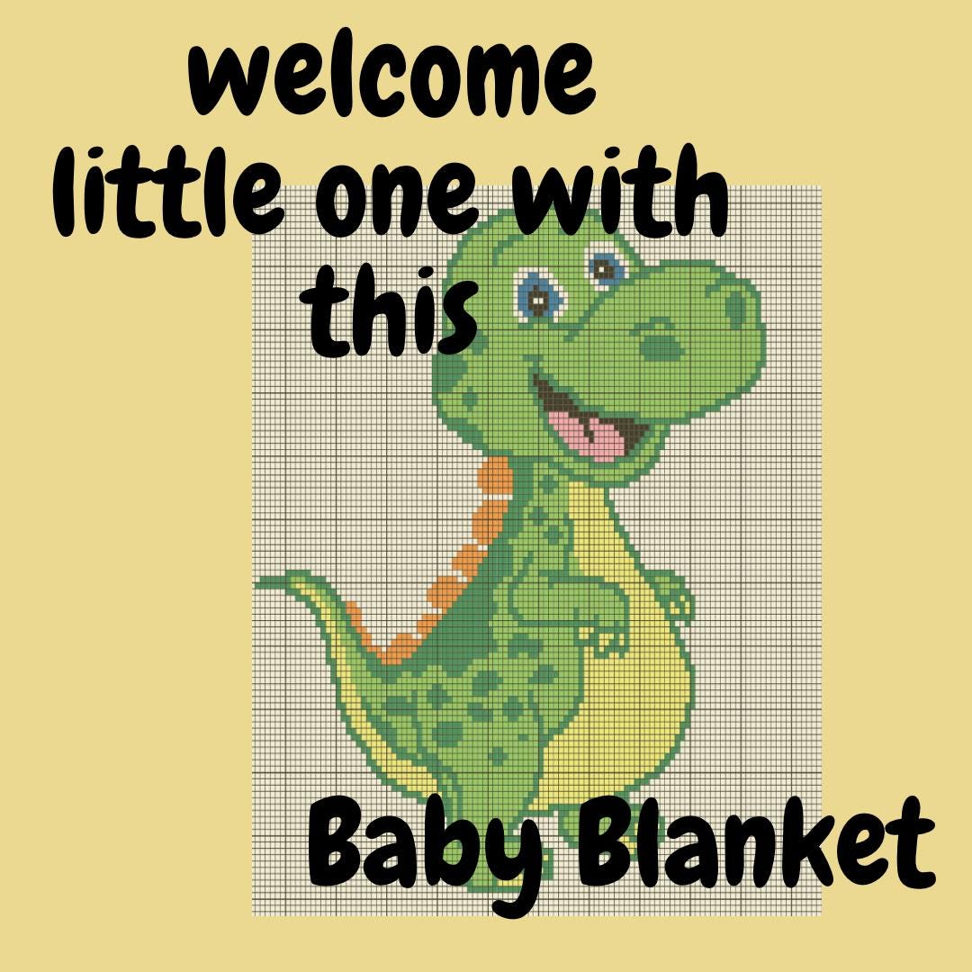 Baby Blanket Graph Baby T-rex Crochet Pattern Graph and Crochet Pattern ...