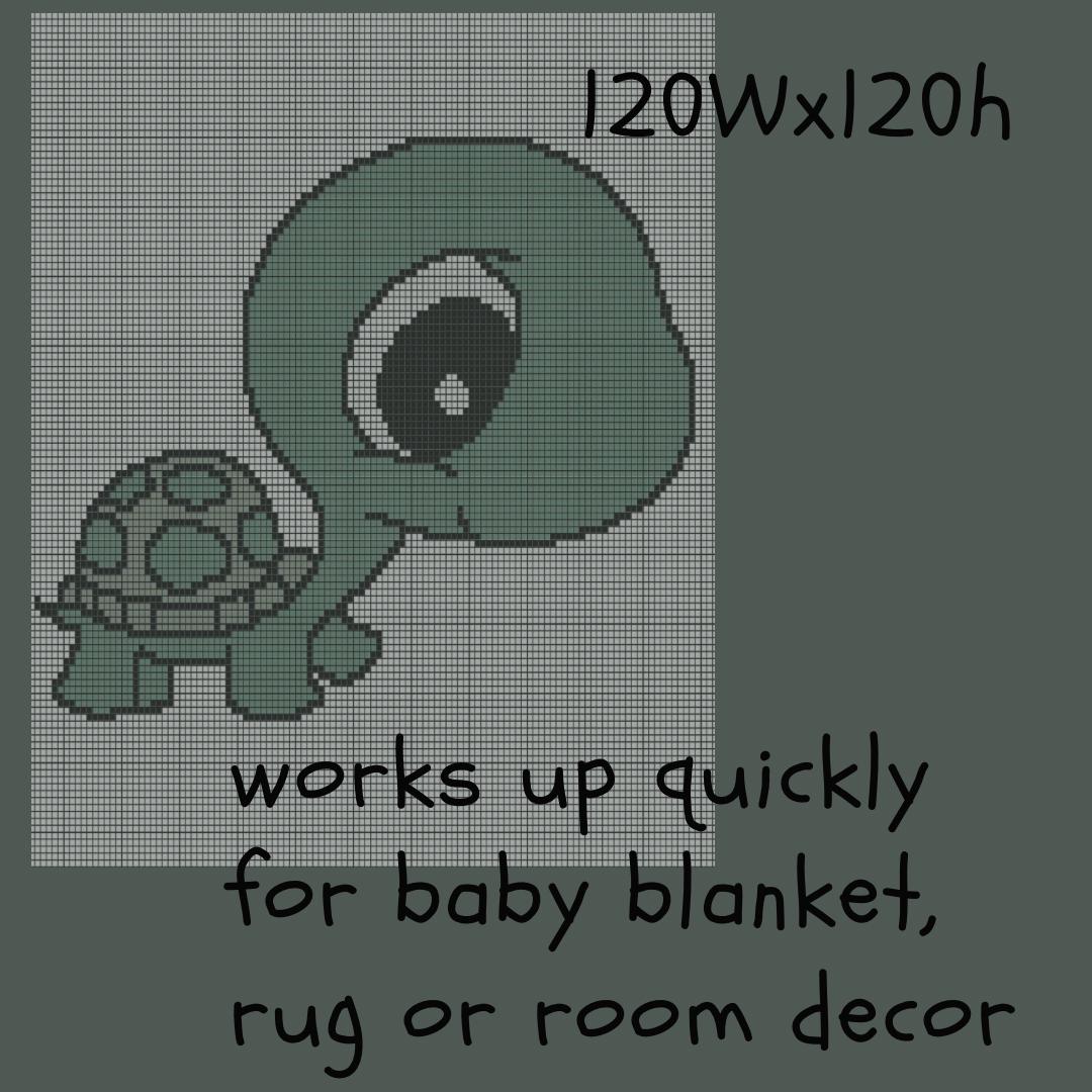 Turtle Graph Crochet Pattern: Baby Blanket, Cross Stitch, Knit (instant ...