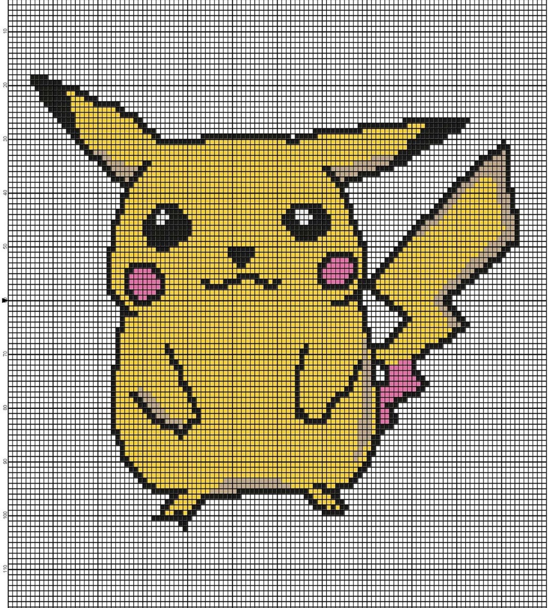 Pikachu Crochet Graph Pokémon SC Pattern for Graphgan Blanket Download ...