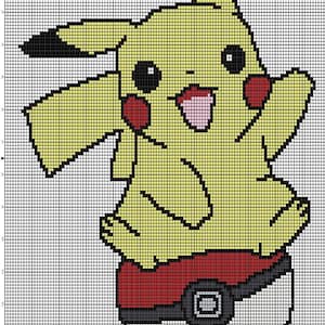 Pikachu Pokeball Fun Crochet Graph, Pokémon Crochet Pattern, Graphgan ...