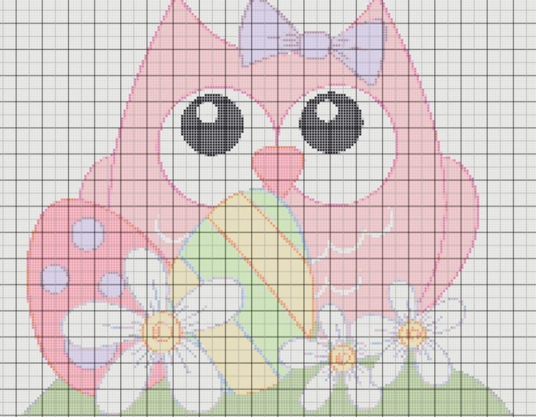 Easter Owl Crochet Graph Pattern Instant Digital Download Blanket ...