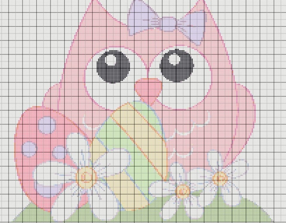 Easter Owl Crochet Graph Pattern Instant Digital Download Blanket ...