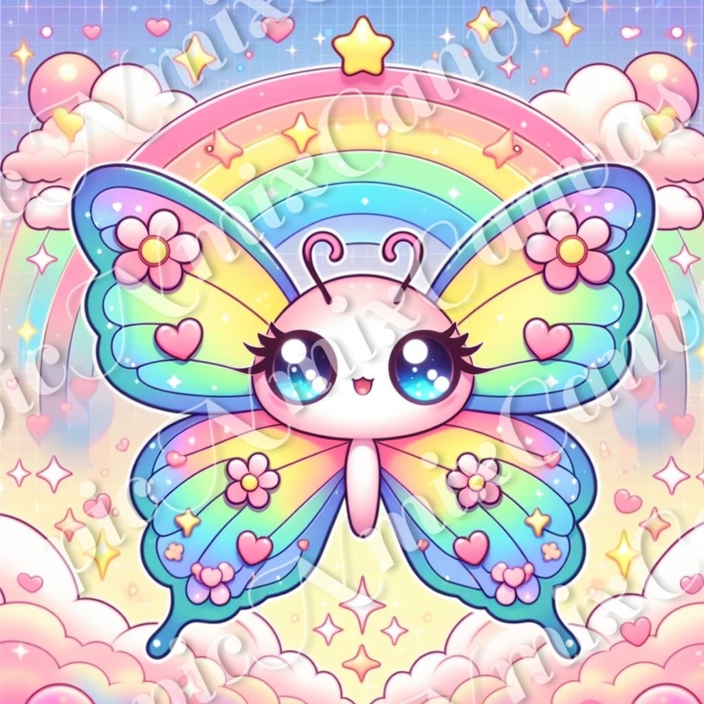 Digital Download Kawaii Butterfly - Etsy