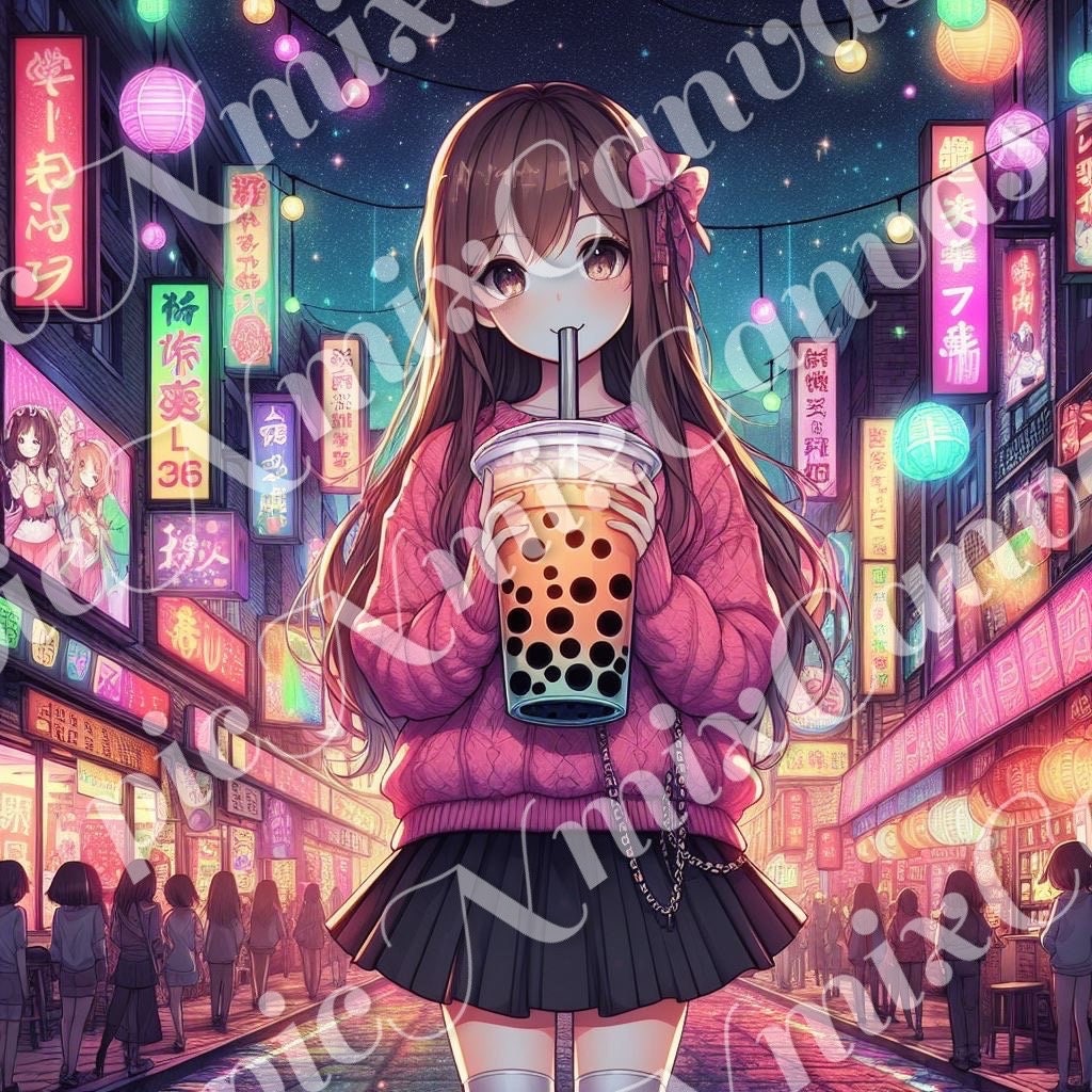 Digital Download Anime Bubble Tea 2 - Etsy