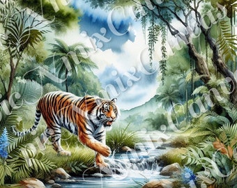 Tiger Cub Digital Art Baby Tigers Clipart 15 High Quality Jpgs Digital ...