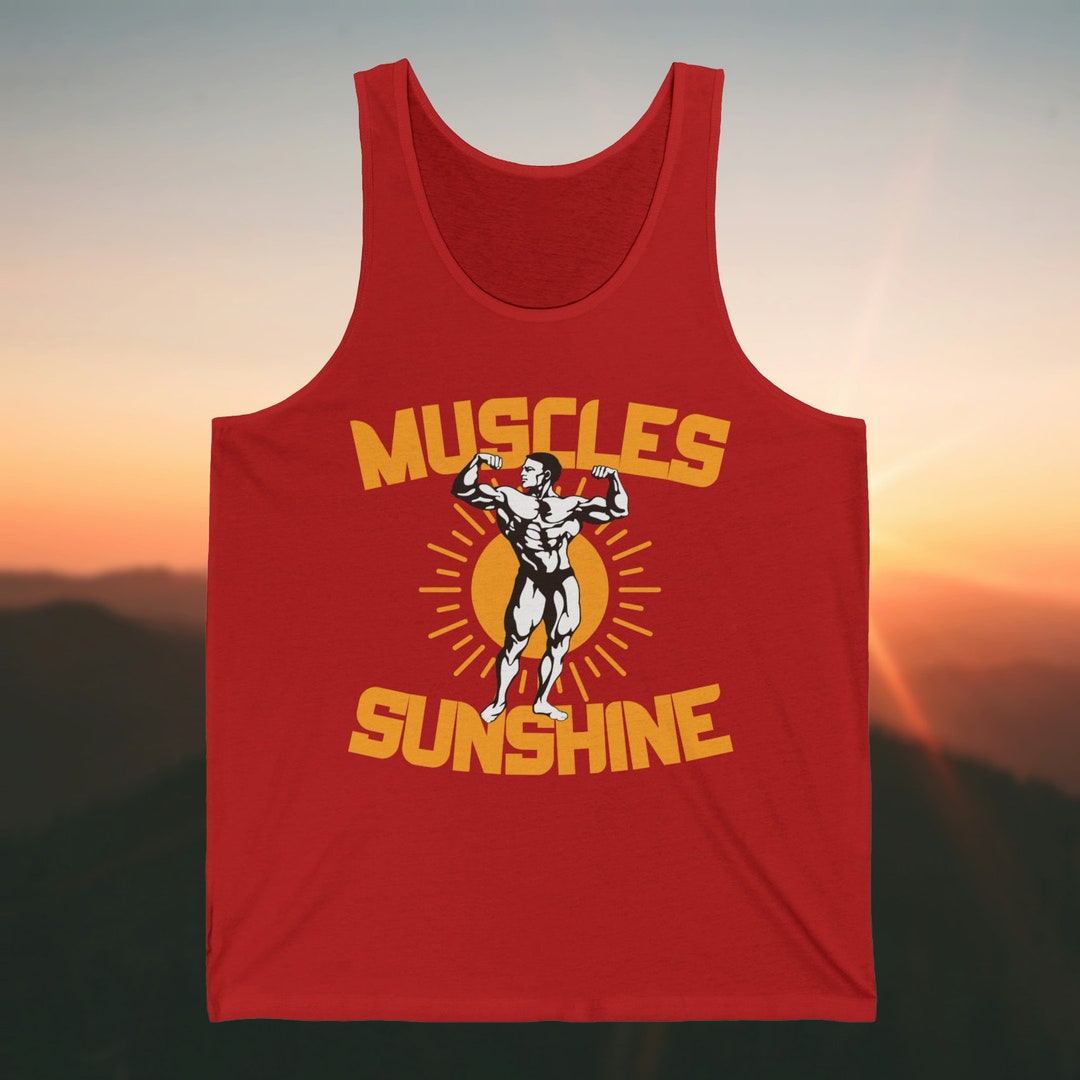 Muscles and Sunshine Unisex Bodybuilding Tank Top for Bodybuilders, Gym ...