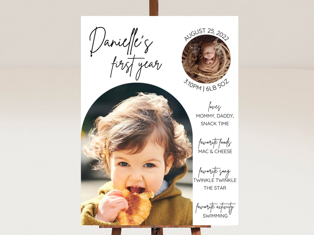 Birthday Sign Template, First Birthday Milestone Sign, First Birthday ...