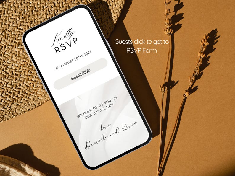 Digital Wedding Invitation With RSVP, Online Wedding Invite With Rsvp ...