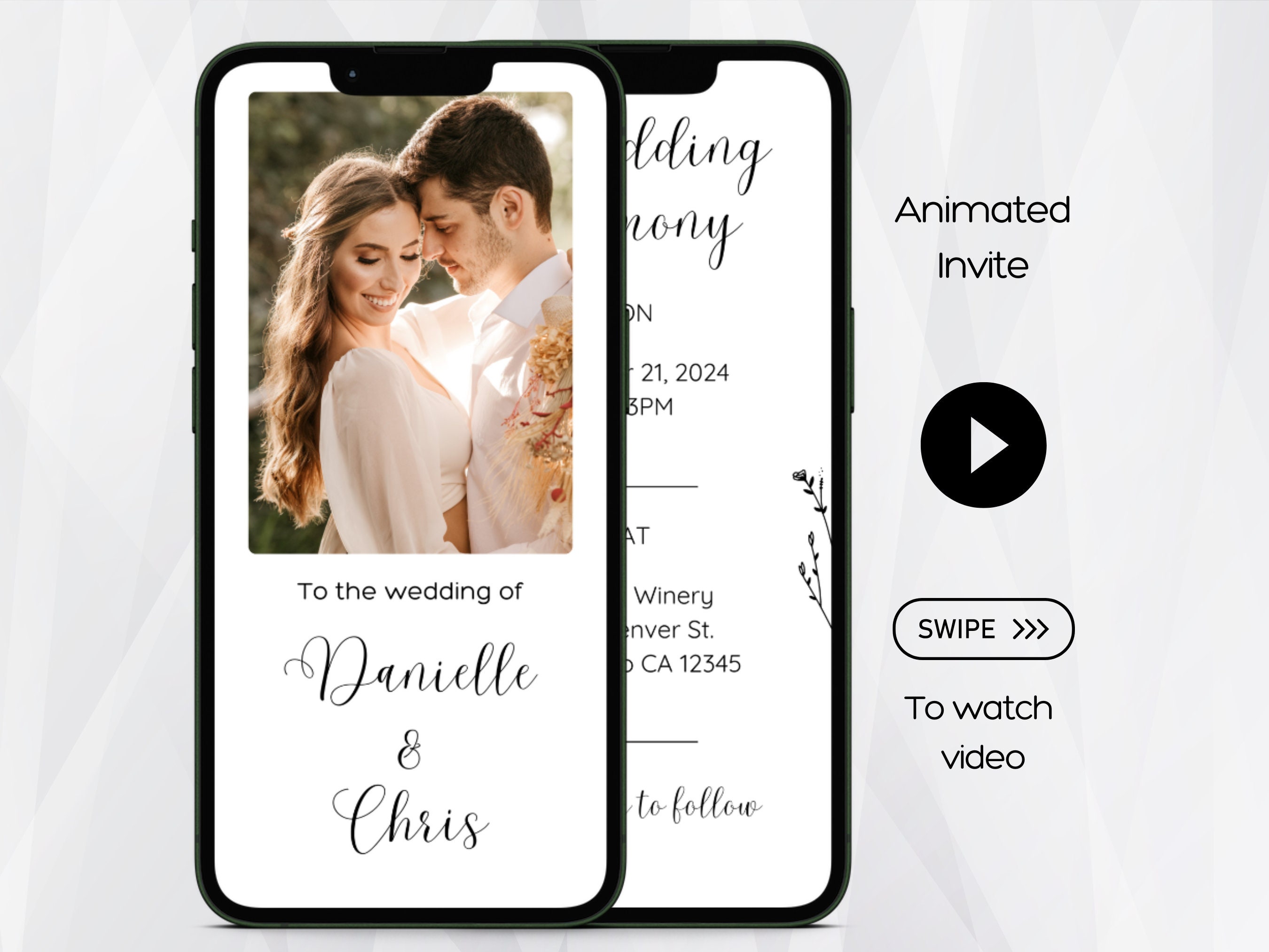 Editable Video Wedding Invitation, Animated Wedding Invite, Editable ...