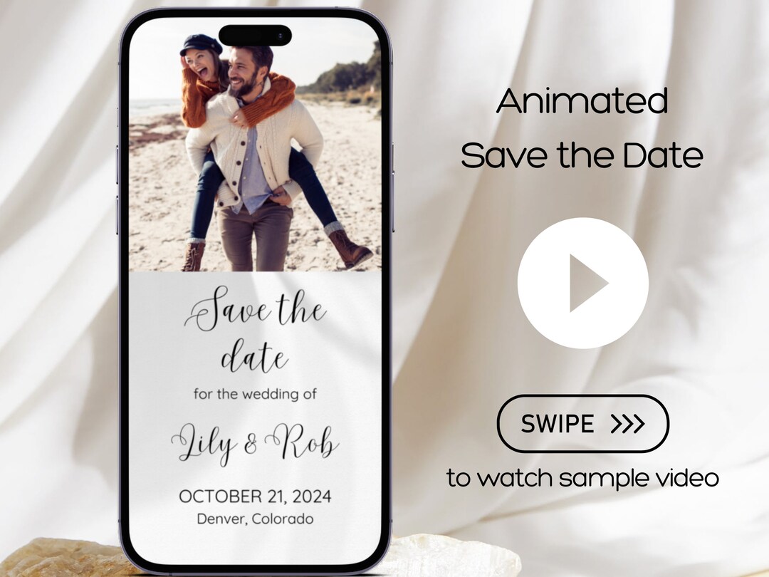 Editable Animated Save the Date Minimalist Save the Date - Etsy