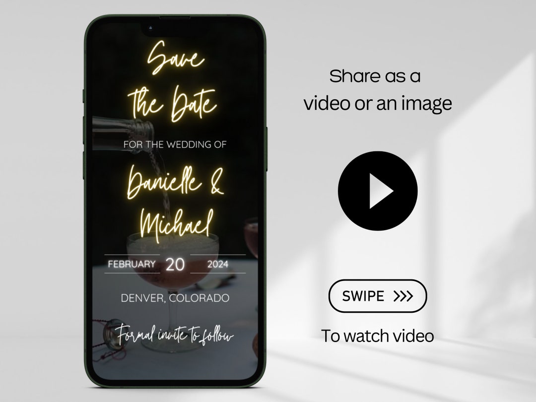 Digital Save the Date, Save the Date Template, Animated Save the Date ...