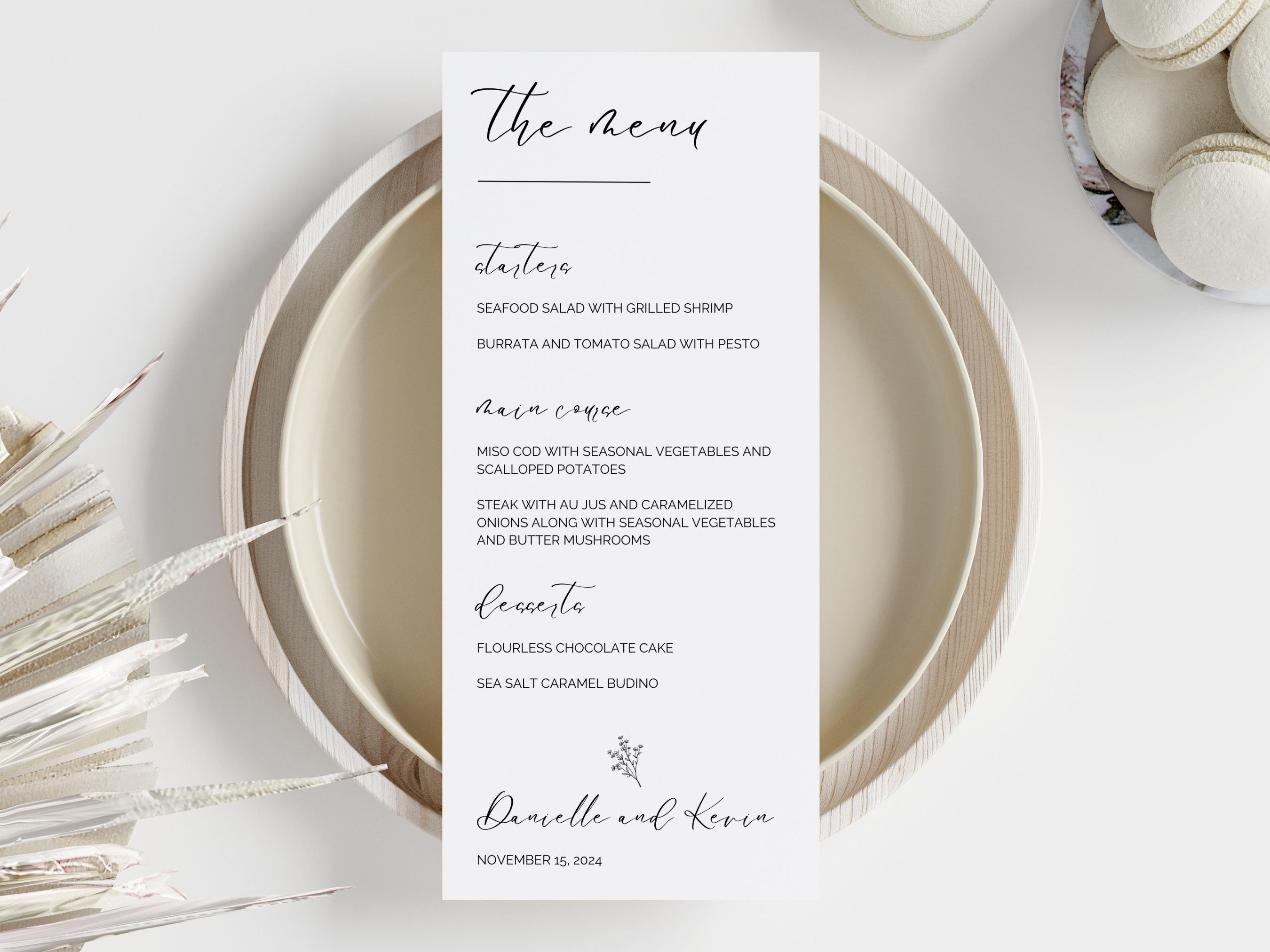 Minimalist Wedding Menu Template Wedding Menu Template - Etsy