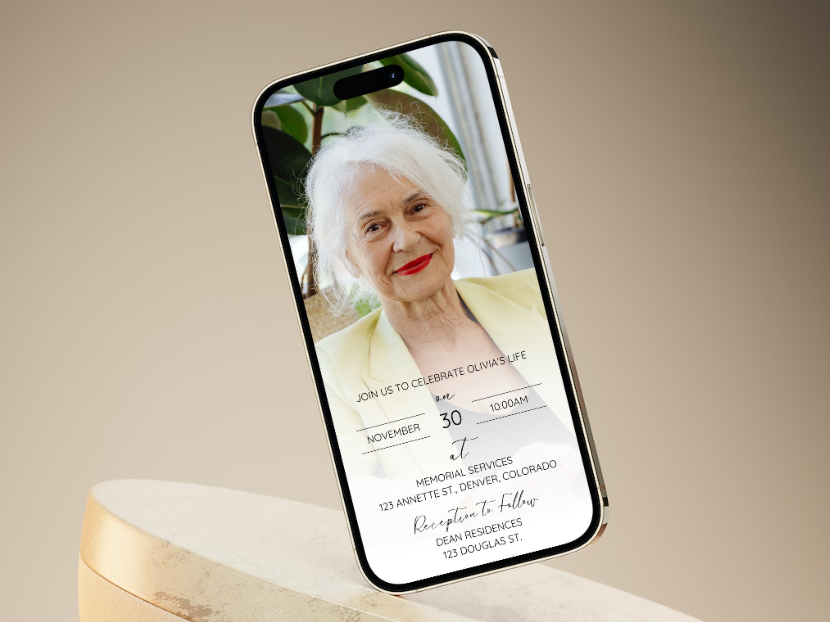 Digital Funeral Invitation, Funeral Invitation Template, Funeral ...