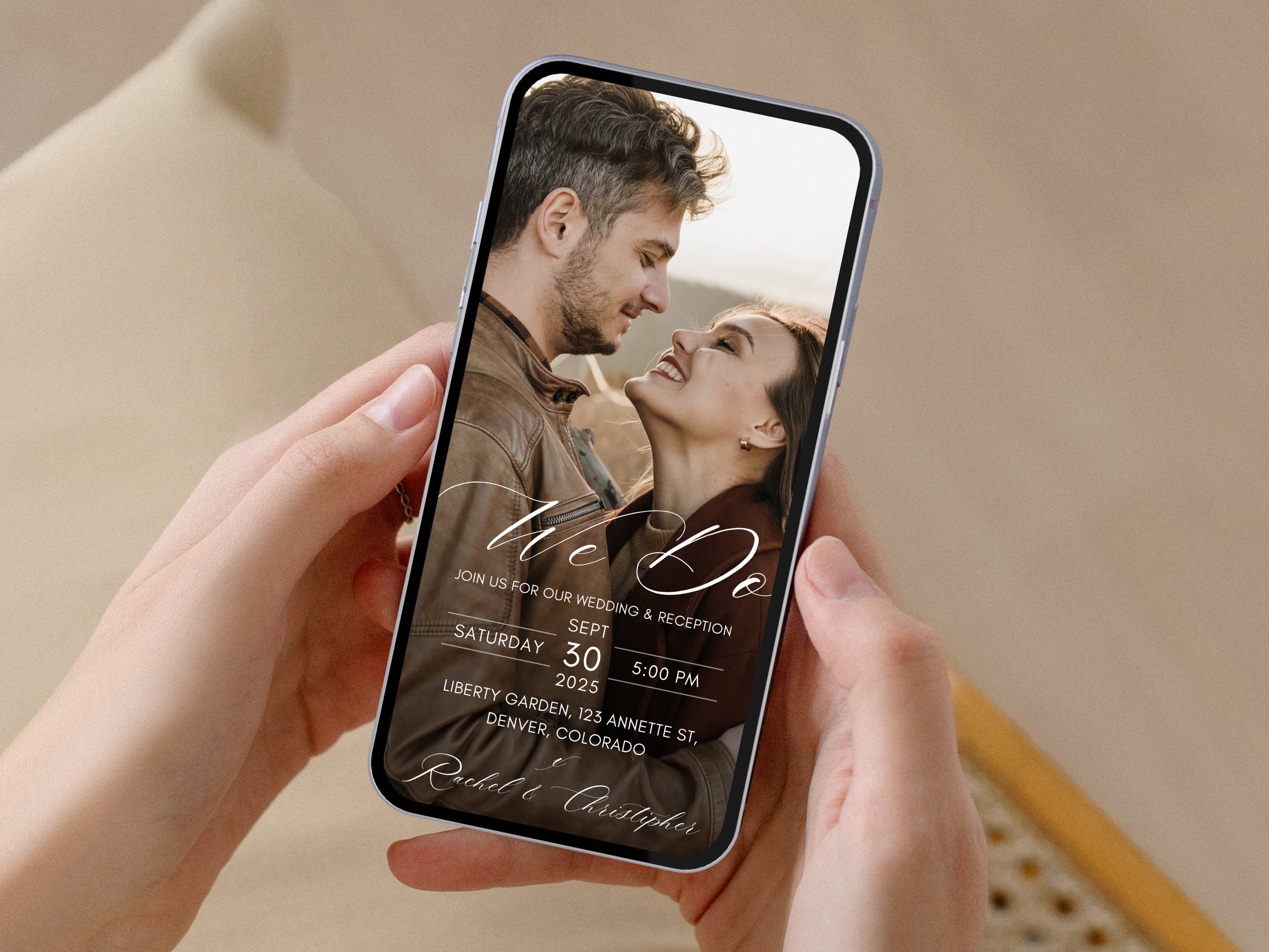 Animated Wedding Invitation, Digital Wedding Invitation, Minimalist ...