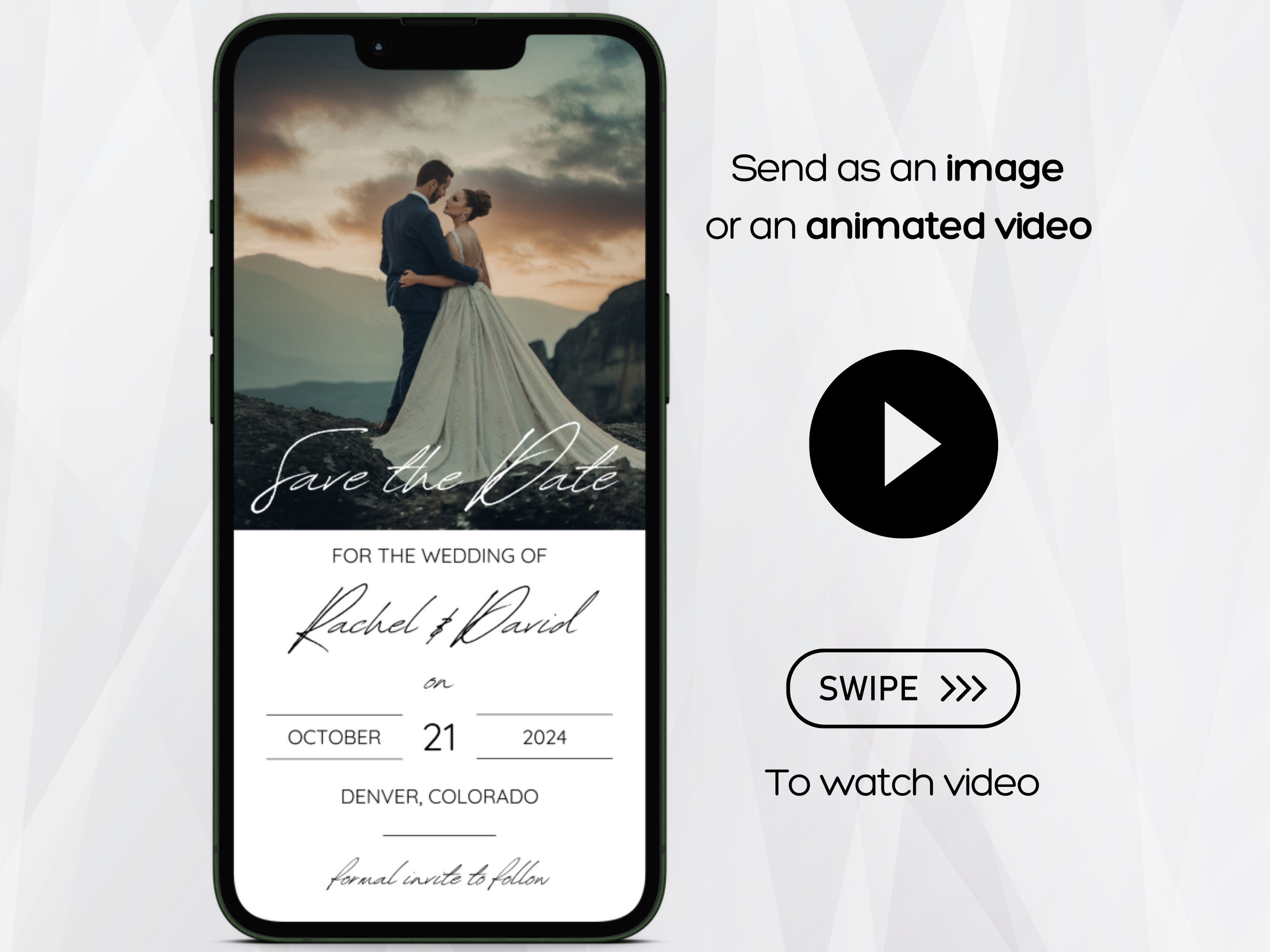 Animated Save the Date Template, Digital Save the Date With Photo ...