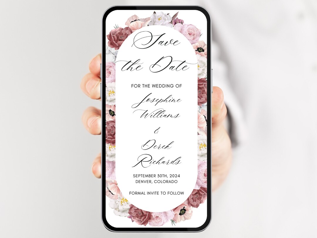 Pink Save the Date, Floral Save the Date, Pink Floral Save the Date ...