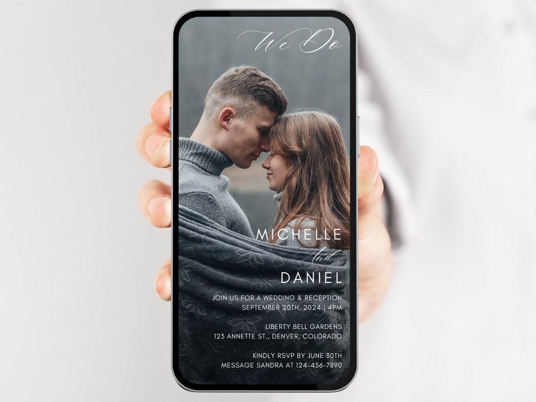 Digital Wedding Invitation, Animated Wedding Invitation, Minimalist ...