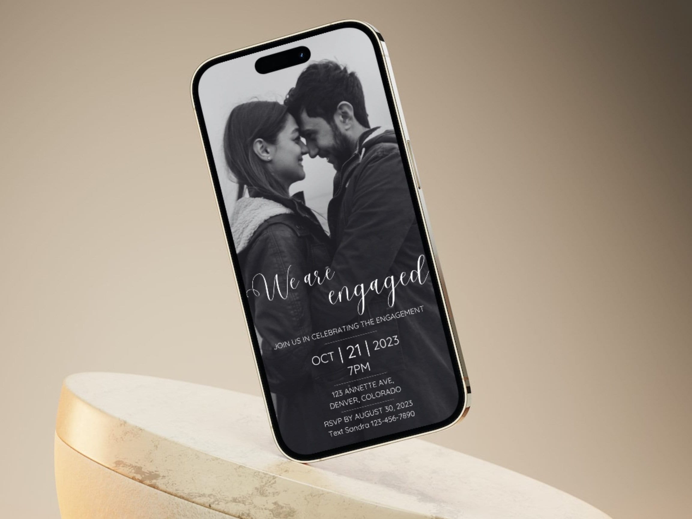 Digital Engagement Party Invitation Template, Engagement Party ...