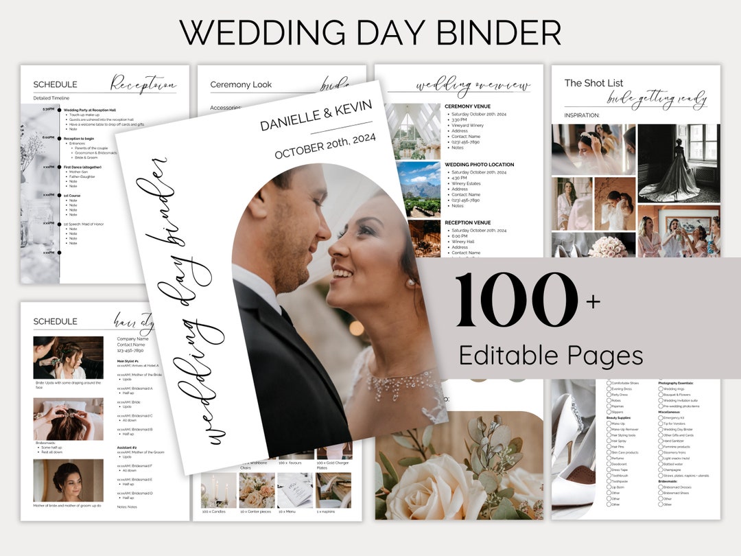 Wedding Day Binder Template, Wedding Day Binder, Wedding Itinerary ...