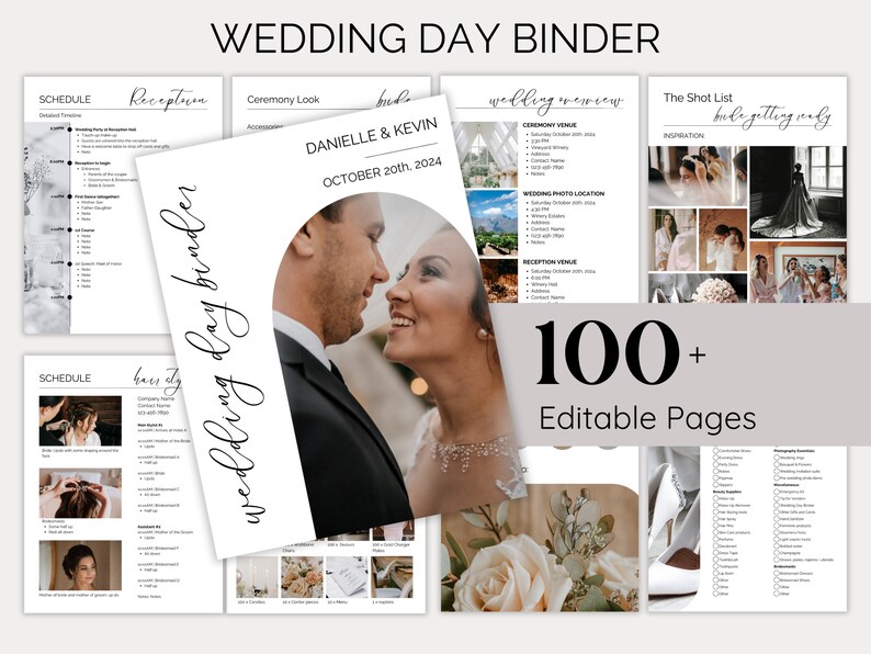 Wedding Day Binder Template, Wedding Day Binder, Wedding Itinerary ...