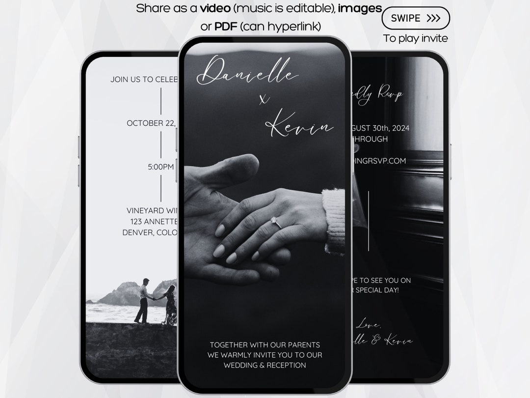 Digital Wedding Invitation, Wedding Invitation Template, Wedding ...