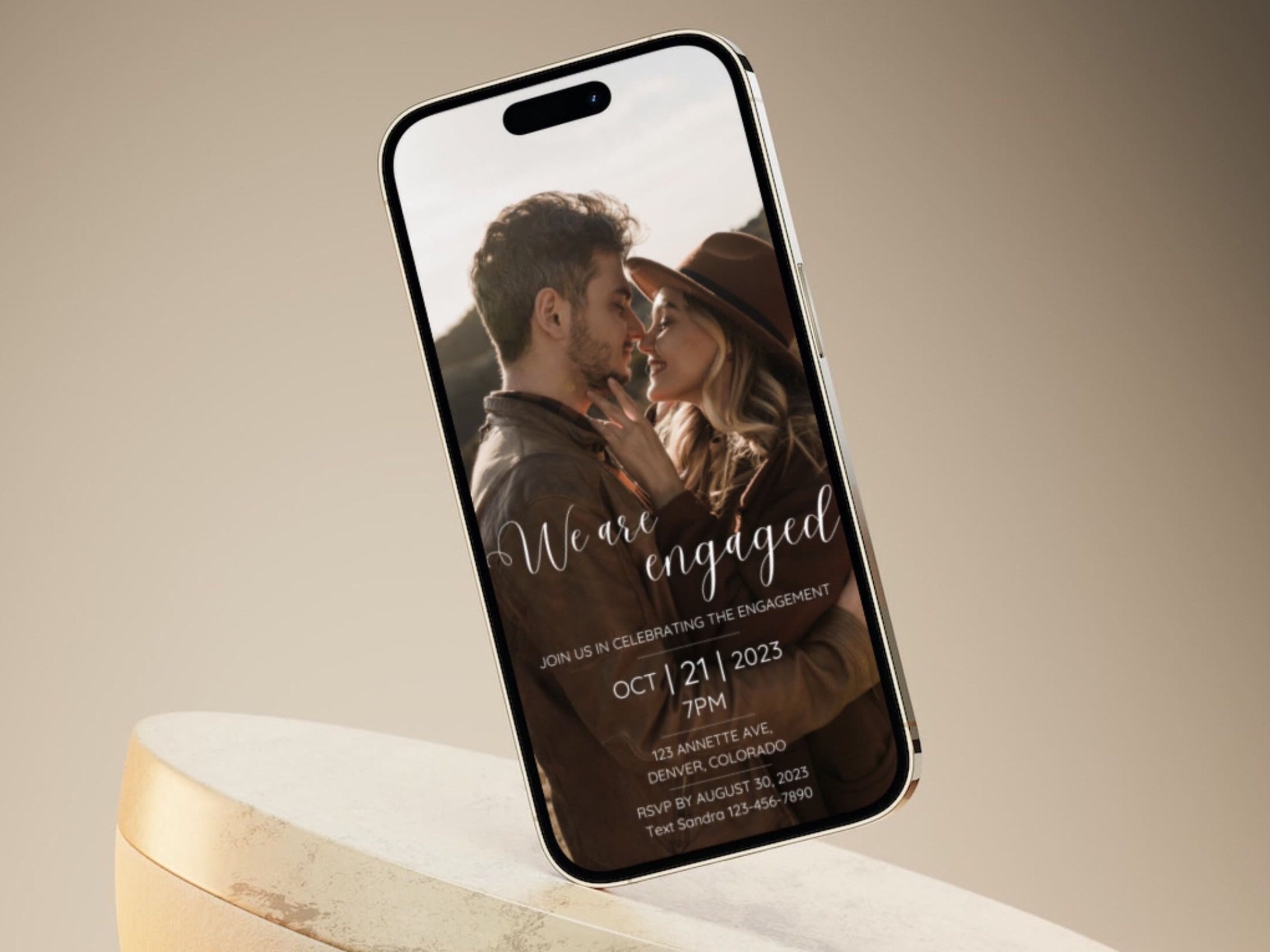 Digital Engagement Party Invitation Template, Engagement Party ...