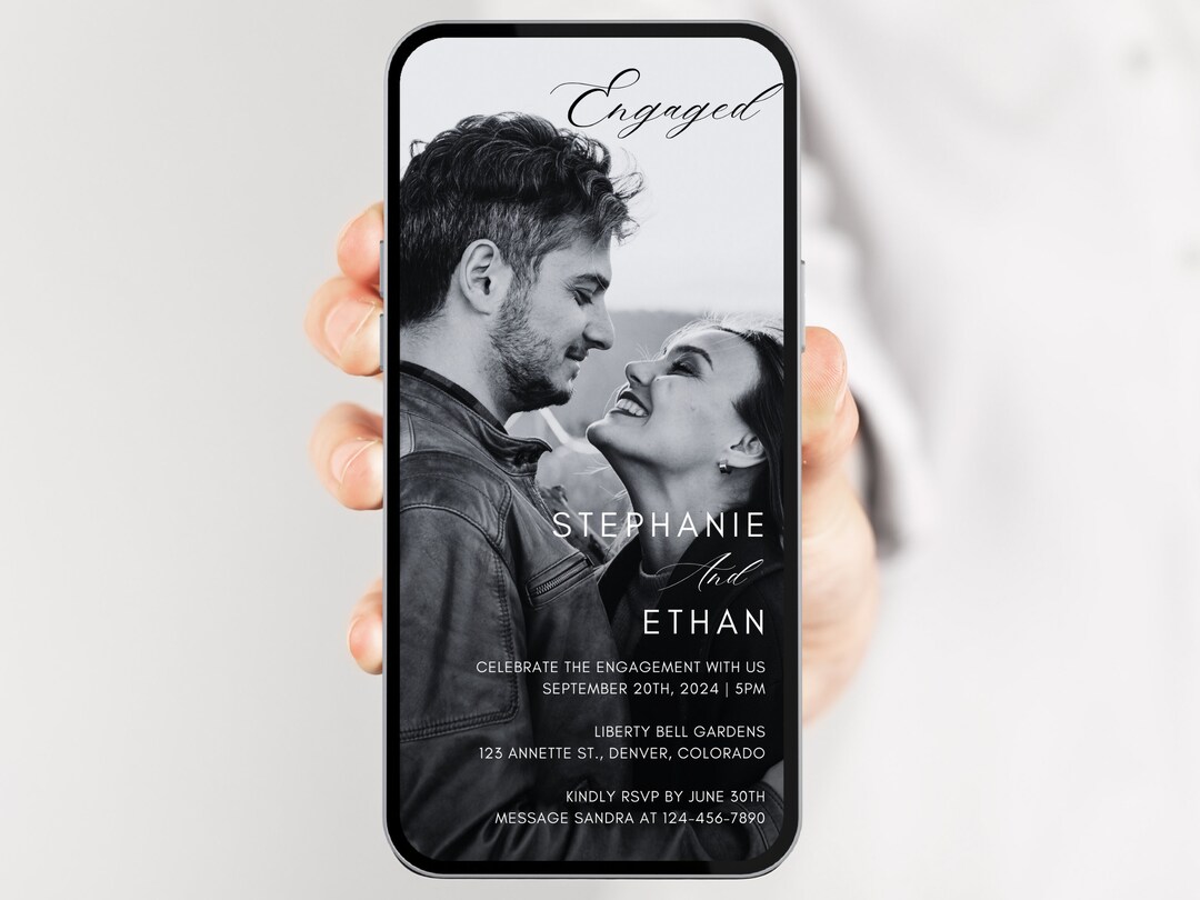 Minimalist Engagement Party Invitation, Animated Engagement Party ...