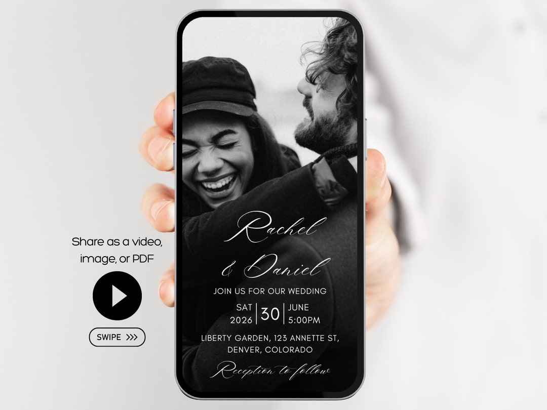 Digital Wedding Invitation Template, Modern Wedding Invitation ...