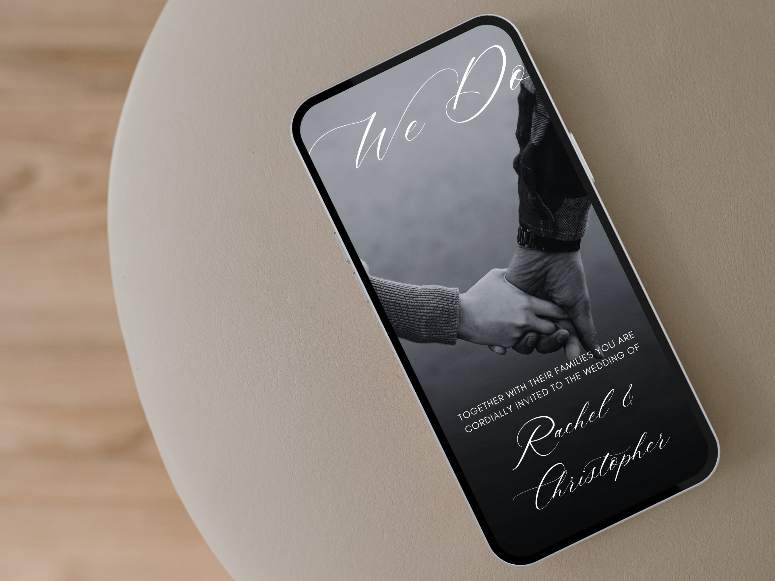 Digital Wedding Invitation, Wedding Invitation Template, Modern Wedding Invitation, Smartphone ...