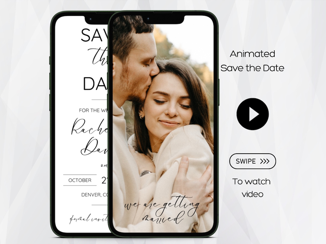 Animated Save the Date Template, Save the Date With Photo, Digital Save ...