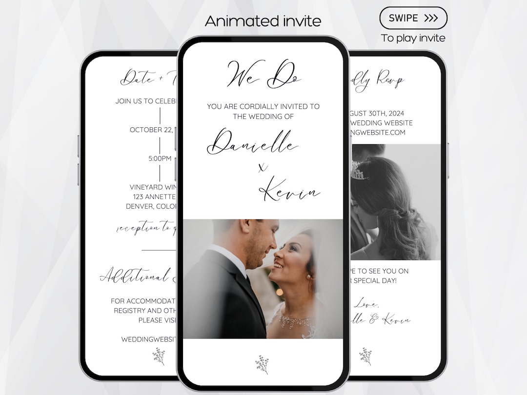 Digital Wedding Invitation Animated Wedding Invitation - Etsy
