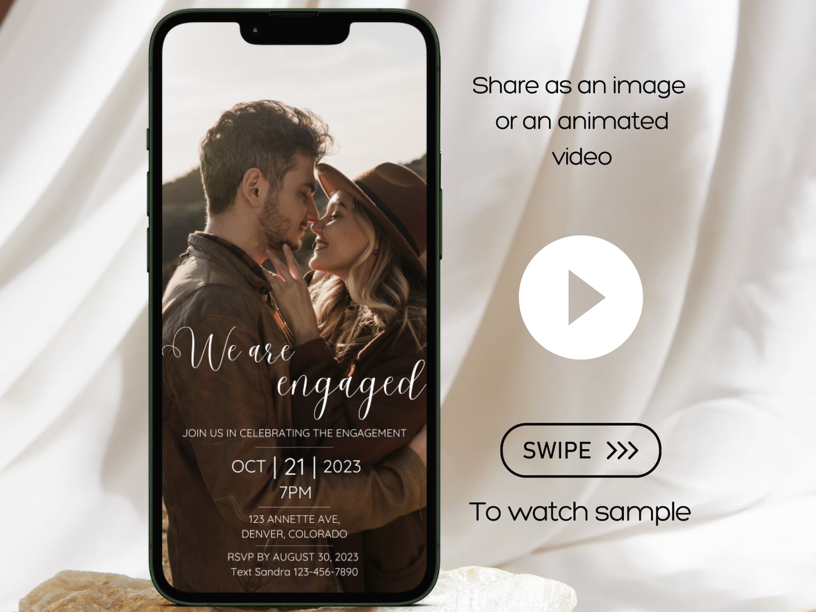 Digital Engagement Party Invitation Template, Engagement Party ...